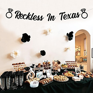 Sursurprise Reckless In Texas Banner Sign for Texas Bachelorette Party Austin Bridal Shower Decorations Destination Bach Engagement Wedding Party Supplies