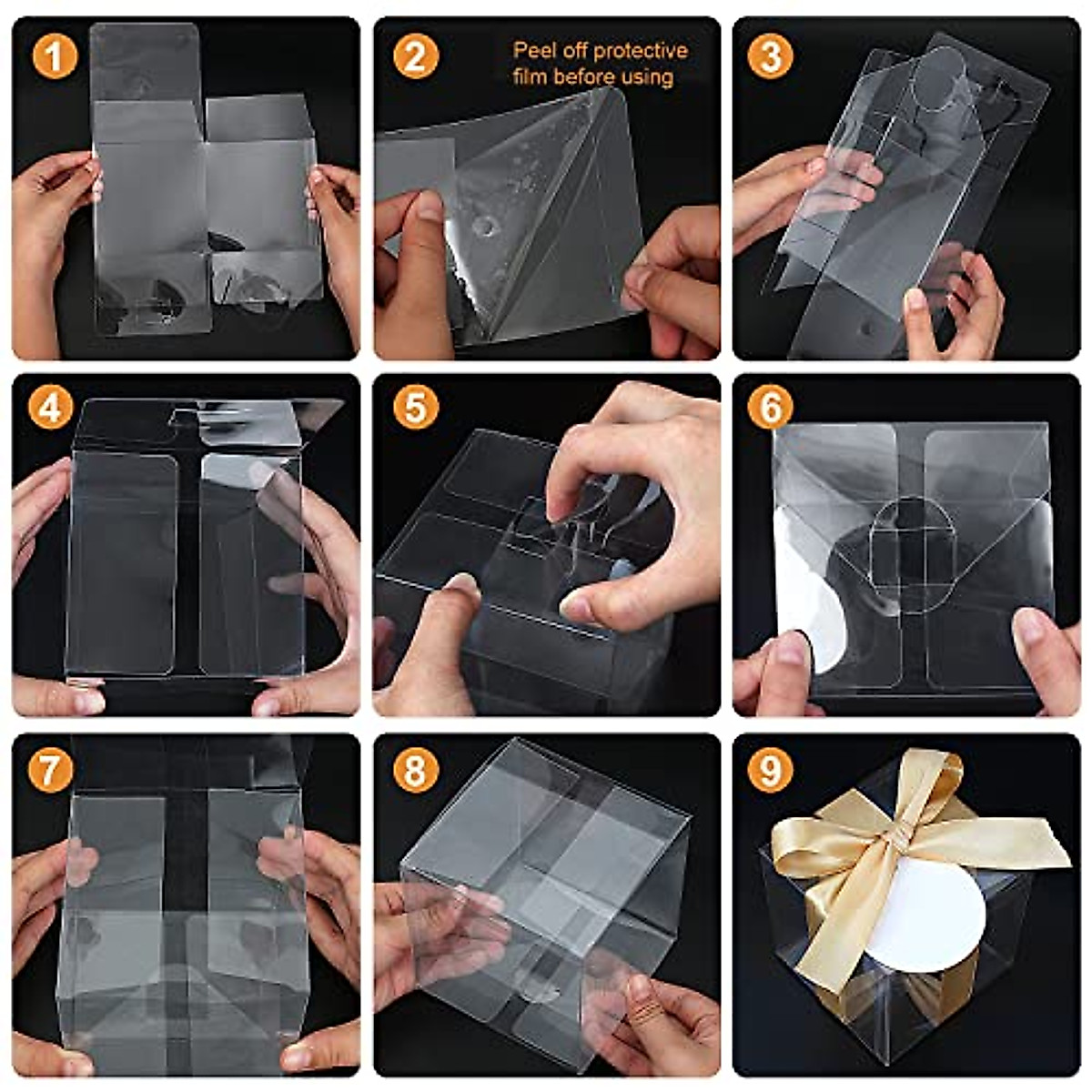 COTOPHER 35 Pcs Clear Boxes for Favors, 4x4x4 Inches Clear Gift Boxes PET Material Clear Cupcake Boxes Plastic Small Gift Boxes with Lids, Party Favor Boxes for Wedding Favors Baby Shower