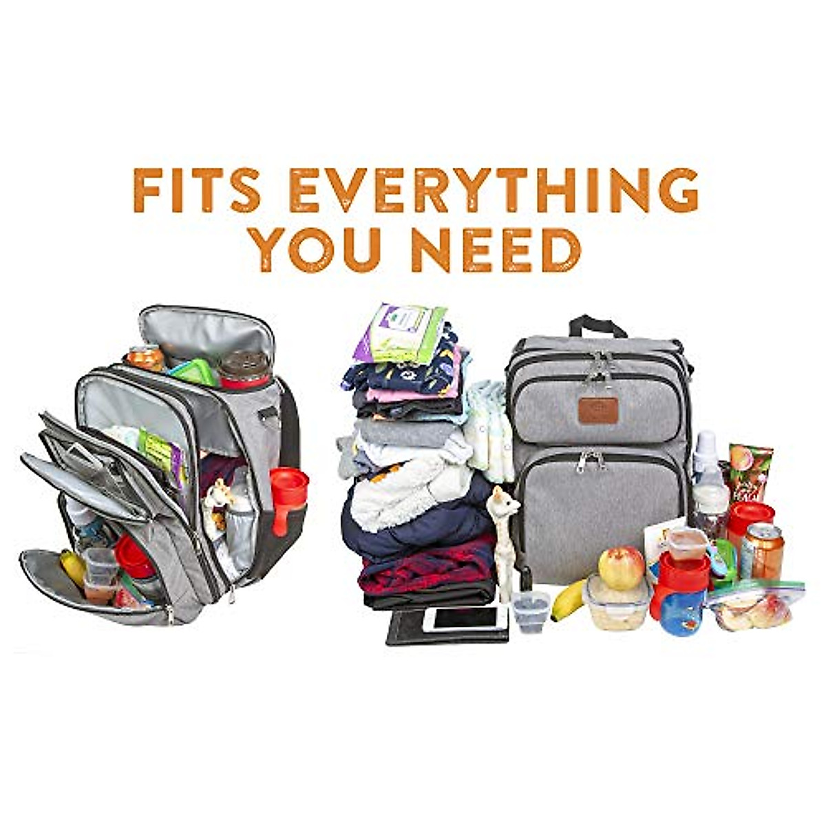 Benny Bradley's 3-In-1 Diaper Bag Backpack with Stroller Straps - Multifunctional Backpack for Mommy and Daddy, Stroller Organizer/Cup Holder and Travel Cooler Bag - Large Capacity, Waterproof