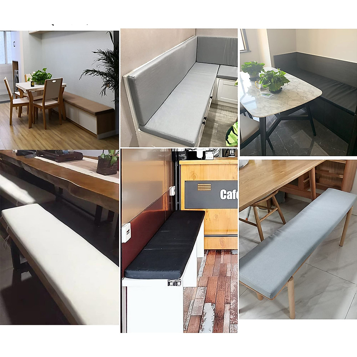 Bench Cushions,High Density Foam Cushion Seat Pad Outdoor Patio Furniture Bench Cushion with Zipper Long 2in Thick Washable Swing Chair Seat Pad Non-Slip,40x16in,Brown-9