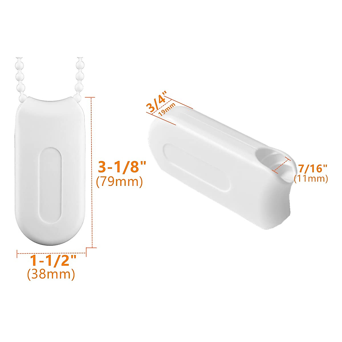 Cord Weight Spare 2pcs for Vertical Blind, Roller Blinds Window Shutter White Plastic Safety Handle Tensioner Device Blinds Accessories