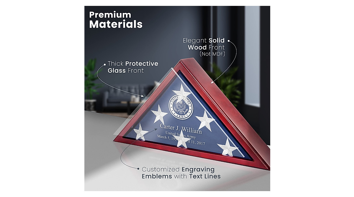 SmartChoice Personalized Flag Case for Veteran Flag Display