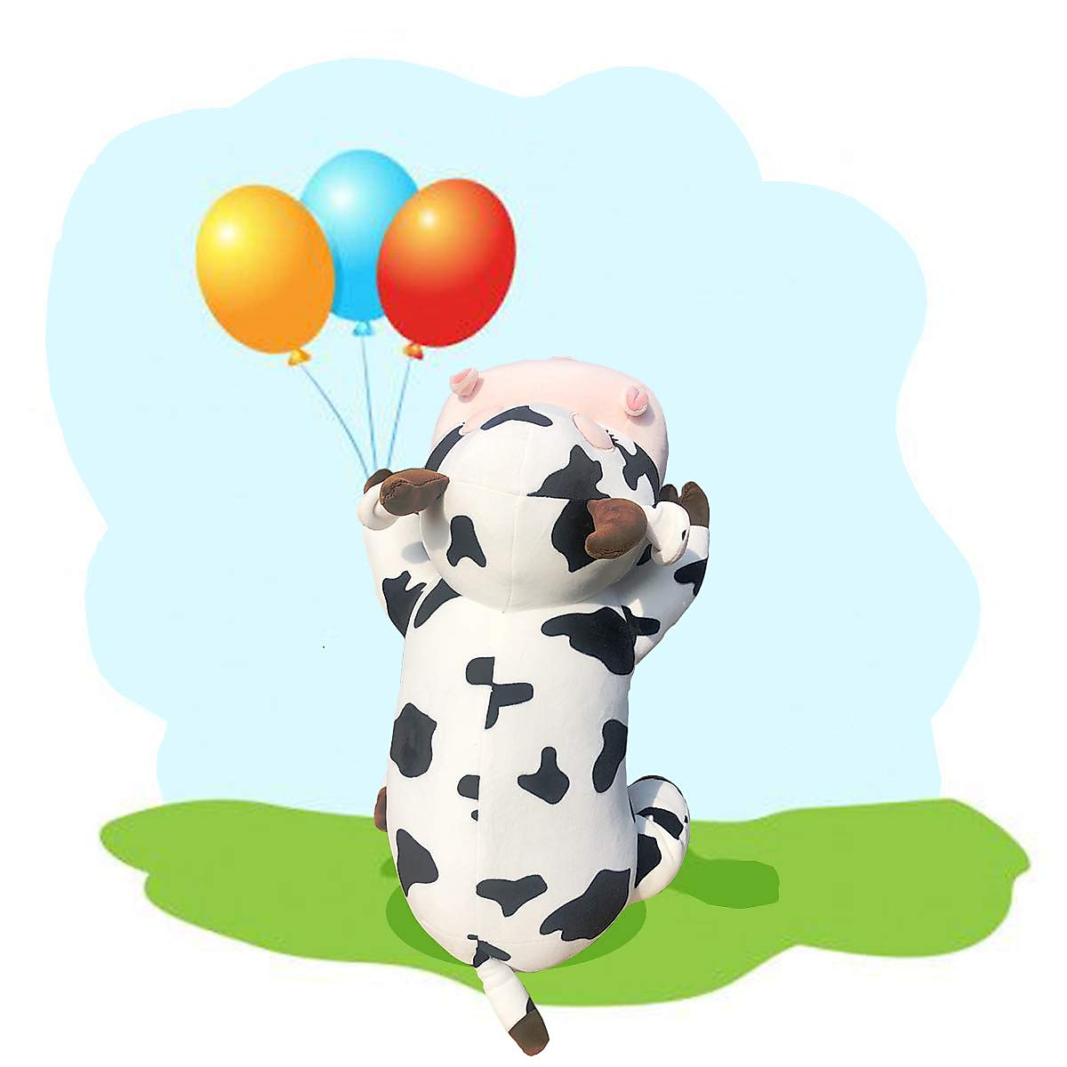 FEEZUSH Cow Plush Pillow, Adorable Cow Stuffed Animal, Stuffed Cow Animals Hugging Pillow for Kids Boys Girls Birthday Xmas Valentine Gift (19.6 inch)