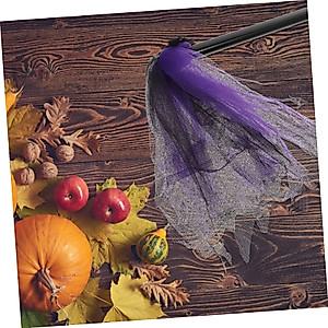 Holibanna 1pc Halloween Broom Besom for Party Creative Halloween Besom Witch Broomstick Costume Witch Broom Halloween Decoration Witch Broom Party Decoration Besom Prop Purple Plastic
