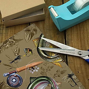 GRAPHICS & MORE Trout Stream Fish Fly Fishing Rod Reel Gift Wrap Wrapping Paper Rolls