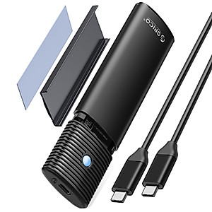 ORICO M.2 NVMe SATA SSD Enclosure Adapter Tool-Free, USB C 3.2 Gen 2 10Gbps NVMe, 5Gbps NGFF SATA PCIe M-Key(B+M Key) 2230/2242/2260/2280, Aluminum External M2 Reader Support UASP Trim- PWDM2-BK