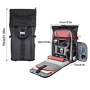 Besnfoto Camera Backpack Waterproof, Photography Bag Roll Top for DSLR SLR Mirrorless Camera with Laptop Compartment Tripod Holder Large Capacity for Hiking Travel Men