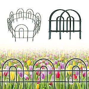 Umien™ Decorative Garden Fence Rustproof Iron Garden Fencing, Animal Barrier, Wire Fence for Yard, Garden Border Edging Flower Fence, Outdoor Fences for Landscaping (18in x 20ft)
