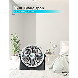 BLACK+DECKER Floor Fan for Home, Garage, Bedroom, or Office, Cooling Fan for Floor with 3 Fan Settings, Quiet Floor Fan with Adjustable Tilt Angle and Sturdy Base
