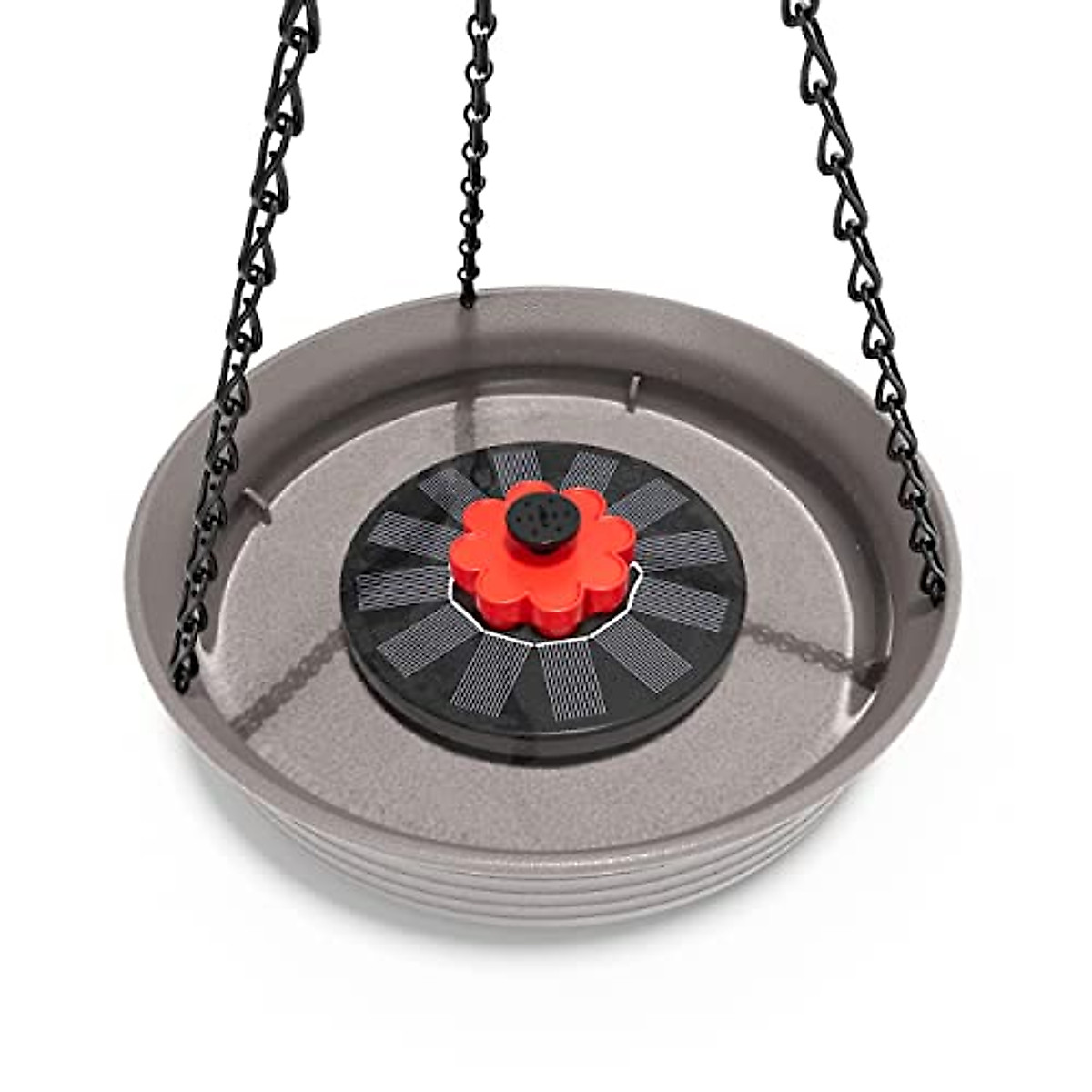 Solar Bird Bath Fountains, Bird Bath Bowl with Solar Fountain Pump, Solar Powered Water Fountain Combo Set with 4 Water Spray Types for Outdoor Garden Yard Patio Lawn (Hanging Style)