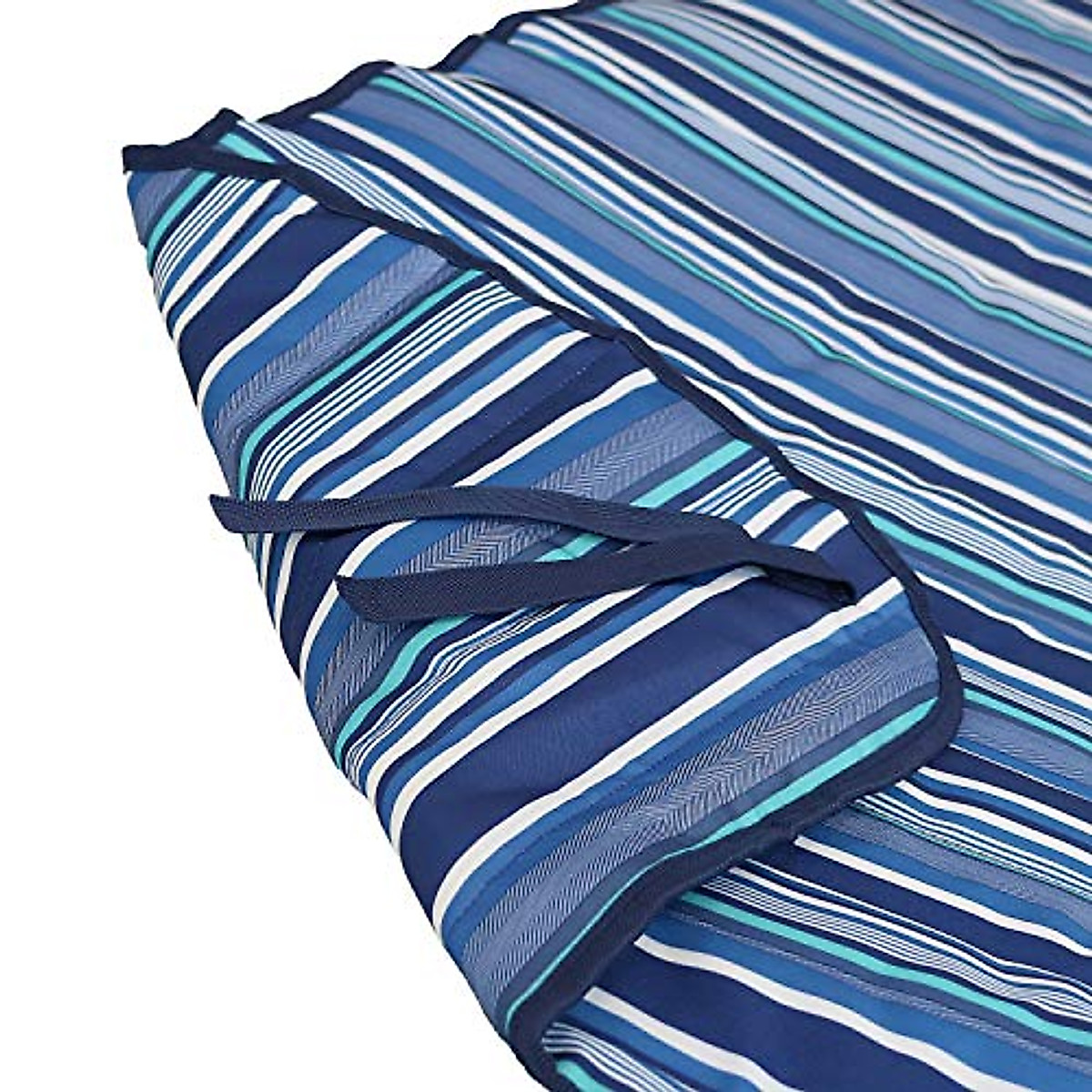 Sunnydaze Polyester Quilted Hammock Pad and Pillow Set Only - Durable Outdoor Rope Hammock Accessories - Replacement Hammock Pad - Breakwater Stripe