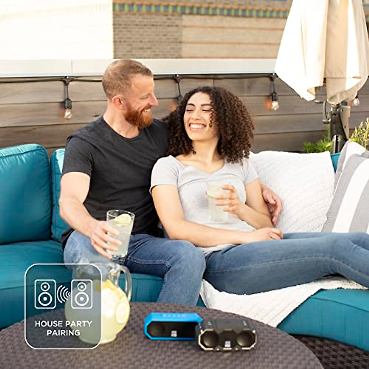 Altec Lansing Mini LifeJacket Jolt Bluetooth Speaker with Qi, Wireless, Waterproof, Portable, Speakers, Loud Volume, Strong Bass, Rich Stereo System, Microphone, 16 Hour Battery, 100 ft Range, Gray