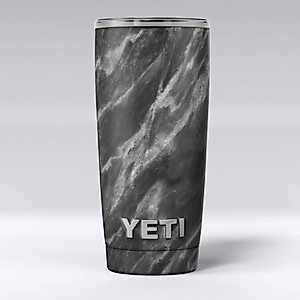 Design Skinz Black and Chalky White Marble - Skin Decal Vinyl Wrap Kit Compatible with The Yeti Rambler Cooler Tumbler Cups