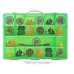 Life Made Better Beyblade Green Case, Battle Box For Kids, Compatible With Beyblades, 17 Compartment Playset Organizer (Green)