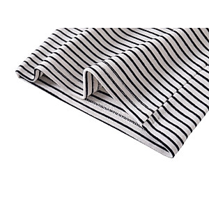 Toddler Girls Boys Long Sleeve Tee Shirts Little Kids Cotton Striped Crew Neck Tops (White,3T)