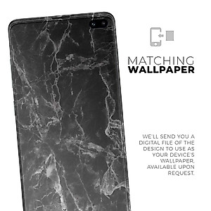 DesignSkinz Smooth Black Marble Protective Vinyl Decal Wrap Skin Cover Compatible with The Samsung Galaxy S20 (Screen Trim & Back Glass Skin)