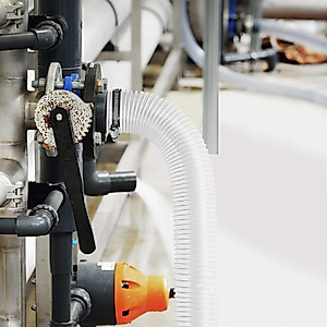 2 1/2" x 30' PVC Dust Collection Hose, Puncture Resistant Fume Collection Hose with 8 Pieces Stainless Steel Hose Clamps, Clear Dust Collector Hose for Woods Dust Debris