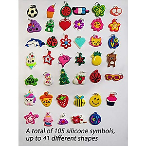 (105pcs) Rubber Loom Band Silicone Charm, Bracelet Charms ,Loom Rubber Bands Charms,Bracelet Pendant,