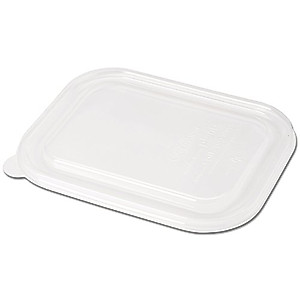 World Centric PLA Lids for TRSC60 Fiber Containers, 7.8 x 10.2 x 0.5, Clear, Plastic, 400/Carton
