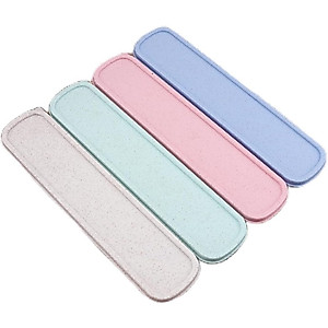 OriGlam 1pcs Portable Flatware Box Travel Tableware Storage Case Box, Utensil Case Flatware Storage Box for Cutlery Kit (Pink)