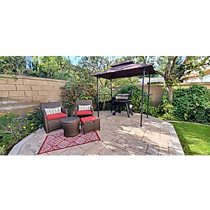 8'x 5' Gazebo Canopy Tent with Air Vent Tent for BBQ Outdoor Patio Grill Gazebo, Party Patios Large Garden Commercial Use Backyard Events Etc, Easy to Assemble, Elegant Design, Good Stability, Brown