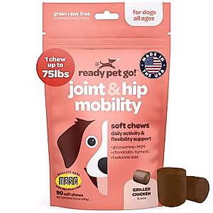 Hip and Joint Chews for Dogs | Dog Glucosamine Chews for Comfort & Mobility with Chondroitin MSM & Turmeric | Dog Joint Supplement for All Ages & Sizes | NASC Certified & Made in The USA | 90 Chews