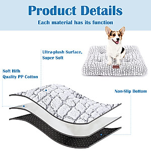 Dog Bed Crate Pad Pet Cushion Crate Mat Puppy Bed for Small Dogs Soft Fluffy Kennel Pad for Dog Crate, Anti-Slip Comfy Small Dog Bed