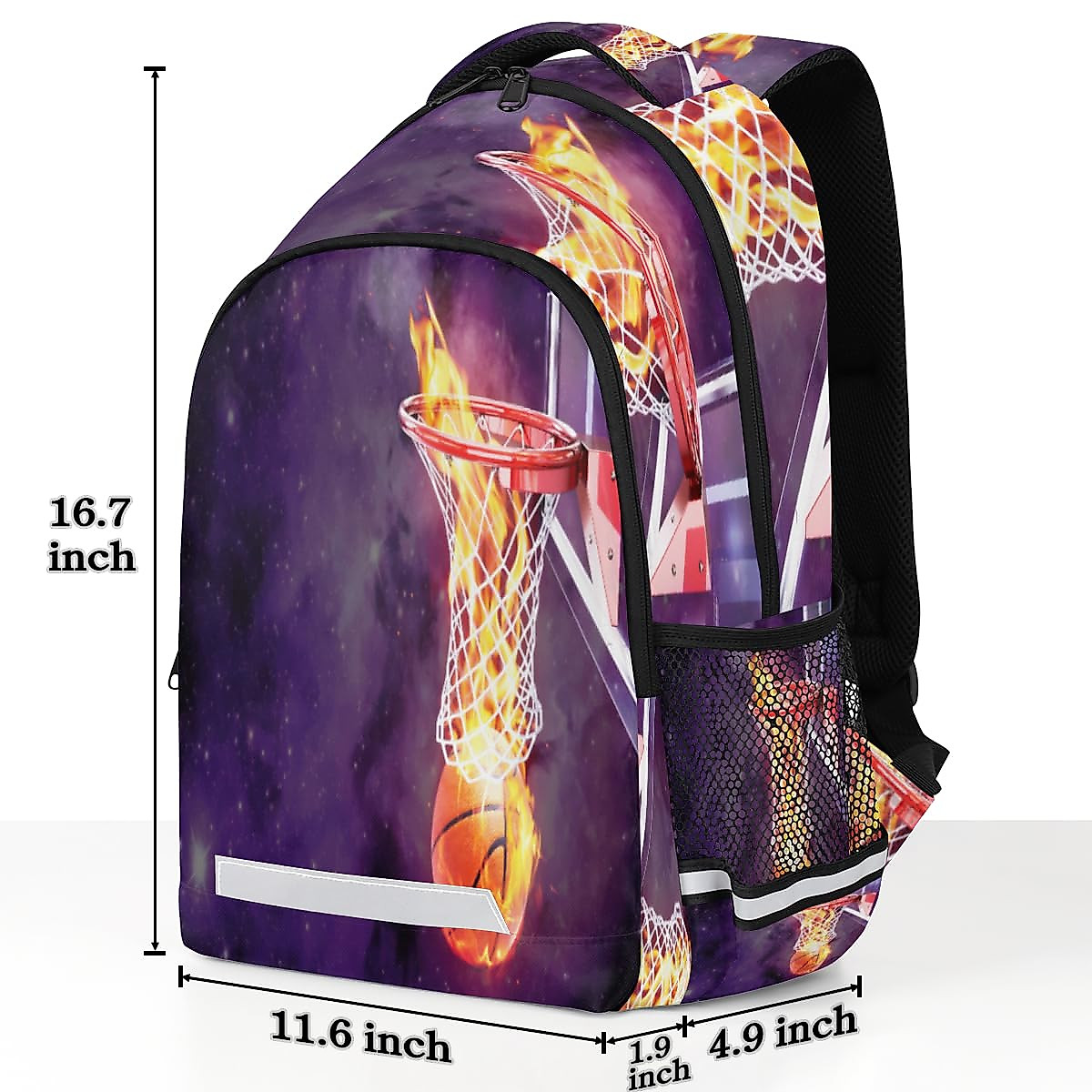 YoCosy Purple Galaxy Star Sport Basketball Backpack School Bookbag Laptop Purse Casual Daypack for Teen Girls Women Boys Men College Travel