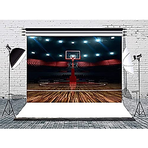 Flowerstown Basketball Court Backdrop Washable Polyester Backdrop, Basketball Backdrop for Birthday Parties Sports backdrops for Photography Decorations Living Room Studio Background 7x5ft FT004