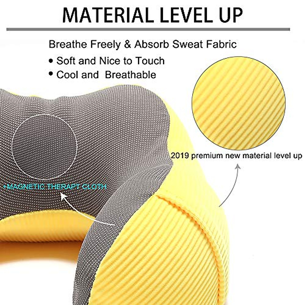 Travel Pillow Memory Foam with 360-Degree Head Support Comfortable Neck Pillow with Storage Bag Lightweight Traveling Pillow for Airplane, Car, Train, Bus and Home Use (Yellow)