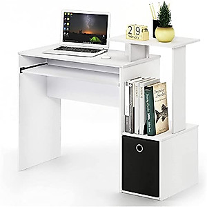 Furinno Econ Multipurpose Home Office Computer Writing Desk, White/Black