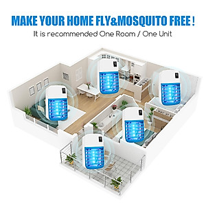4Pack Bug Zapper Indoor Plug in Electronic Mosquitoes Trap Zapper with Blue Lights Electric Portable Home Insects Zapper for Home,Kitchen,Bedroom,Living Room,Baby Room,Office