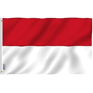 ANLEY Fly Breeze 3x5 Feet Monaco Flag - Vivid Color and Fade proof - Canvas Header and Double Stitched - Principality of Monaco Flags Polyester with Brass Grommets 3 X 5 FT