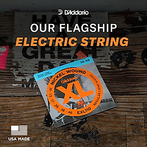 D'Addario Guitar Strings - XL Nickel Electric Guitar Strings - EXL110-10P - Perfect Intonation, Consistent Feel, Reliable Durability - For 6 String Guitars - 10-46 Regular Light, 10-Pack
