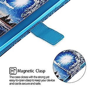 ONV Galaxy S9 Case - Painted Pattern Leather Phone Case for Samsung Galaxy S9 Wallet Case with Card Slots for Samsung Galaxy S9 Flip Cover [Animal] - Sun