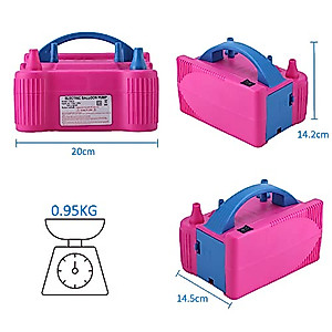 Balloon Pump Electric Portable Air Filler Machine for Balloons Small 400W ≤85dB Dual Nozzle Inflator/Blower for Party Decoration