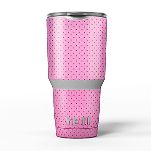 Design Skinz The Pink and Black Micro Polka Dot Pattern - Skin Decal Vinyl Wrap Kit Compatible with The Yeti Rambler Cooler Tumbler Cups