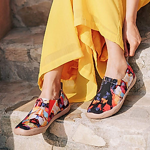 UIN Women's Slip Ons Canvas Lightweight Flats Sneakers Walking Casual Loafers Comfortable Art Painted Travel Shoes Artwork in Progress (10)