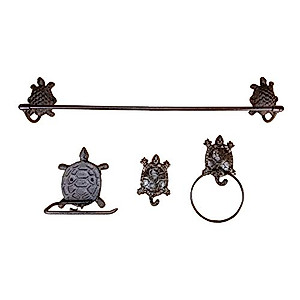 Cast Iron Turtle Bathroom Accessory Set