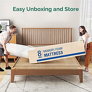 Twin Mattress, 8 inch Gel Memory Foam Mattress, Green Tea Cooling Gel Infused, Medium Firm Feel with Motion Isolating for Pressure Relief, Distributes Weight Evenly (Twin)