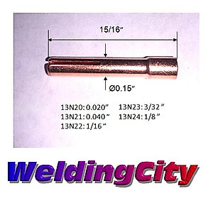 WeldingCity Pack of 5 Collet 13N22 (1/16") for TIG Welding Torch 9, 20 and 25 Series from Weldcraft Miller Lincoln ESAB CK