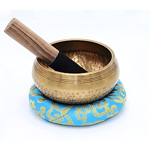 Tibetan Singing Bowl Set-For Meditation, Yoga, Sound Therapy, Spiritual Healing, Prayer, Mind and Body Relaxation (4.5")