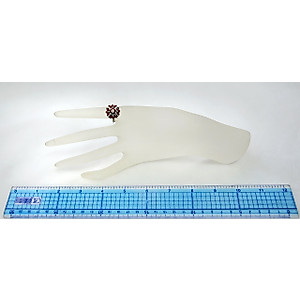 RB Gems Sterling Silver 925 Ring GENUINE GEMSTONE 3 Cts Flower Ring with Rhodium-Plated Finish (11, garnet)