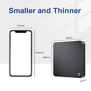 Beelink T4 Pro Mini PC, Intel N3350(Up to 2.4GHz), 4G LPDDR3 64G eMMC Mini Computer, Mini Desktop Computer Support Dual HDMI 4K Display Output/WiFi5/BT4/Gigabit Ethernet for HTPC/Office