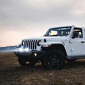 Nilight 15016F-C Led 4PCS 4.5" 27w 3000LM Round Flood Light Pod Off Road Fog Driving Roof Bar Bumper for Jeep,SUV Truck, Hunters