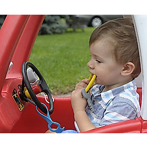 4PK Toy Safety Straps, Stretchable Silicone Pacifier Clips Baby Toddler Bottle Toy Harness Straps for Strollers, High Chair, Shopping Trolley,Cars,Hanging Baskets,Cribs,Bags