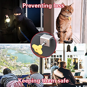 Tahikem 4 Sets Sliding Window Locks, Security Window Lock with Key, Aluminum Window Stoppers for Vertical & Horizontal Slide Door, Adjustable Security Locks, for Child Home Bedroom Double Hung Windows