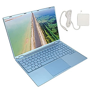 16 Inch Laptop, 2.4G 5G WiFi 1920X1200 HD IPS Display Portable Laptop, 12GB High Bandwidth Onboard DDR4 RAM, Full Size Backlit Keyboard for Home Entertainment, Gaming, Meetings (12GB+512GB US Plug)