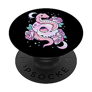Kawaii Pastel Goth Cute Creepy Skull Serpent Snake Roses PopSockets Swappable PopGrip
