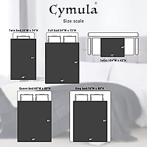 CYMULA Flannel Weighted Blanket Adult: 60×80inch Sherpa Fleece Heavy Blanket - Breathable Soft Blanket 15lbs Queen Size - Snuggly Bed Blankets with Glass Beads- Pink